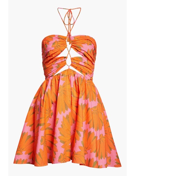 FARM Rio | Dresses | Nwt 75 Farm Rio Copacabana Ruched Cutout Halter ...